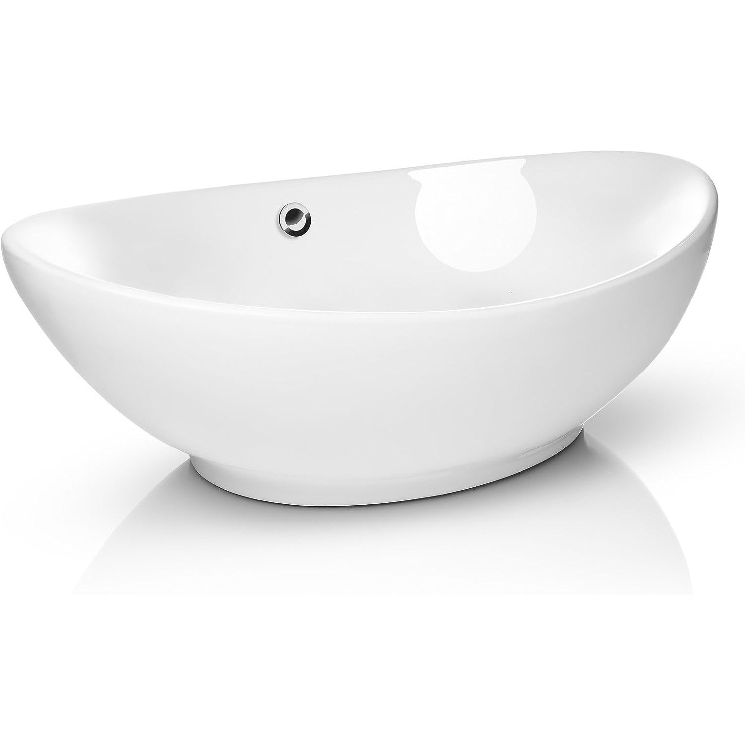 Duskora 23" x 15" Oval White Ceramic Vessel Sink - Modern Egg Shape ...