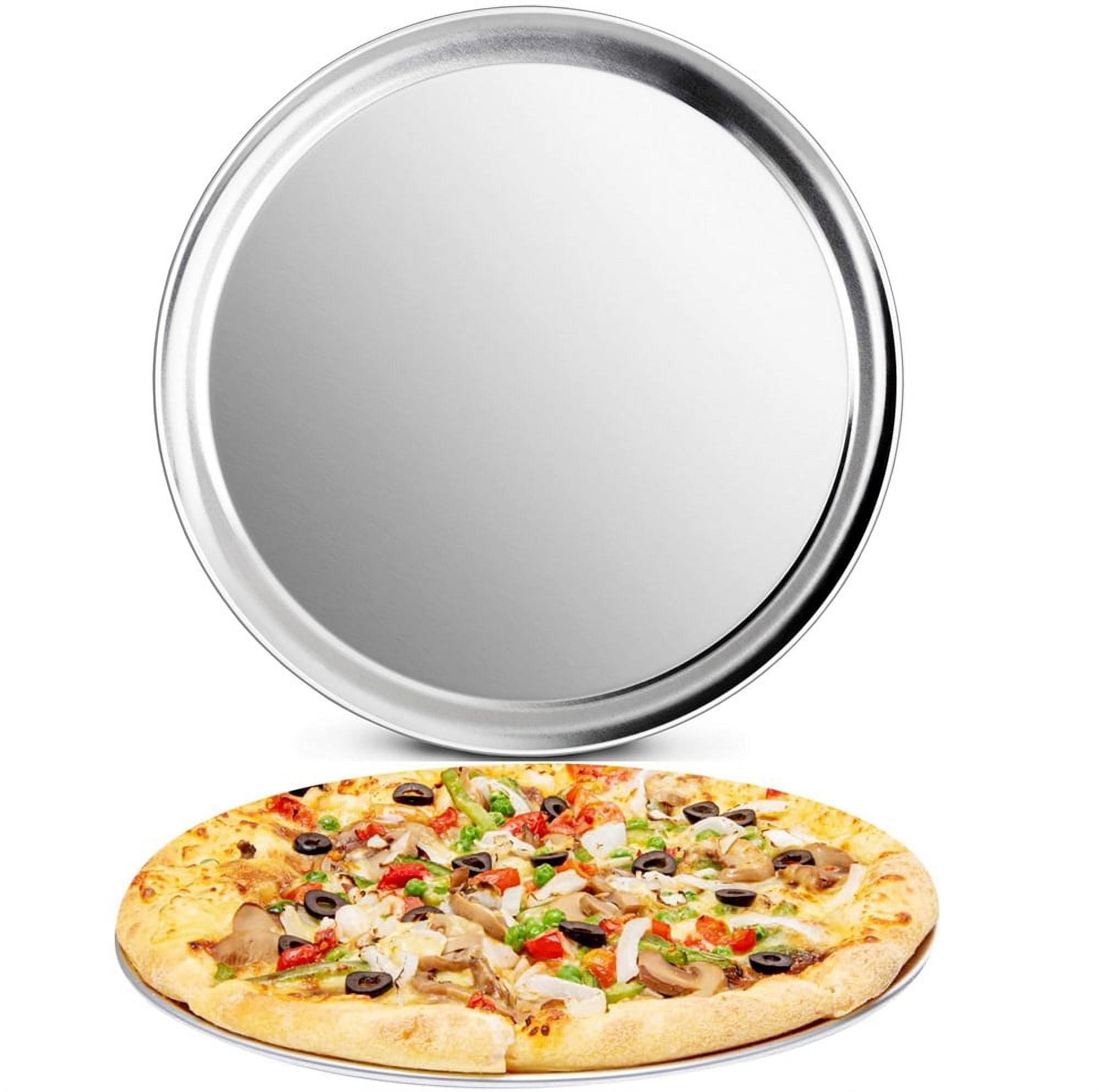 Duslogis 1 Pack Pizza Baking Pan Pizza Tray 14 inch Stainless Steel ...