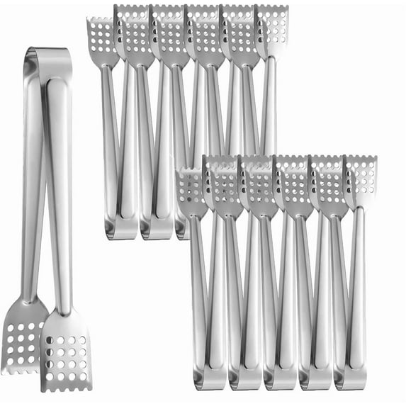 Duslogis 10 Pack 7 Inch Serving Tongs, Kitchen Tongs, Buffet Tongs ...
