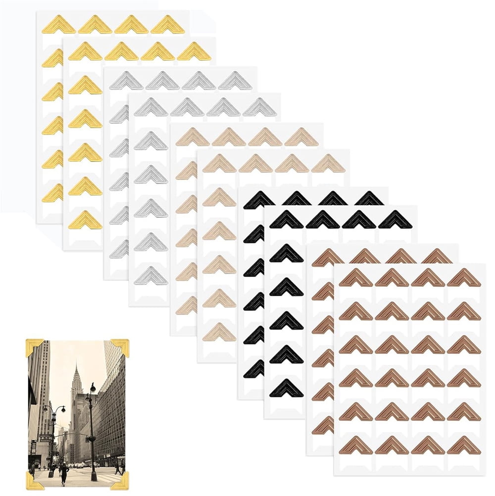 Duslogis 10 Sheets 5 Colors Photo Corner Stickers Holder Protectors ...