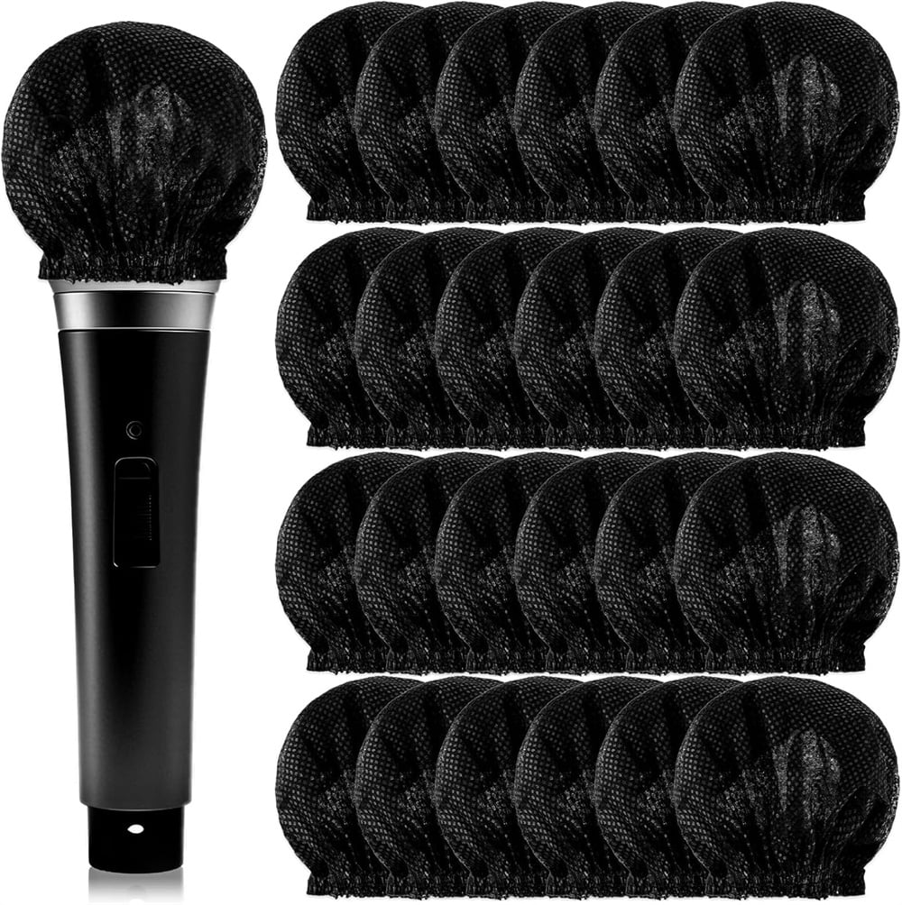 Duslogis 100 Pcs Disposable Microphone Cover Non Woven Handheld ...