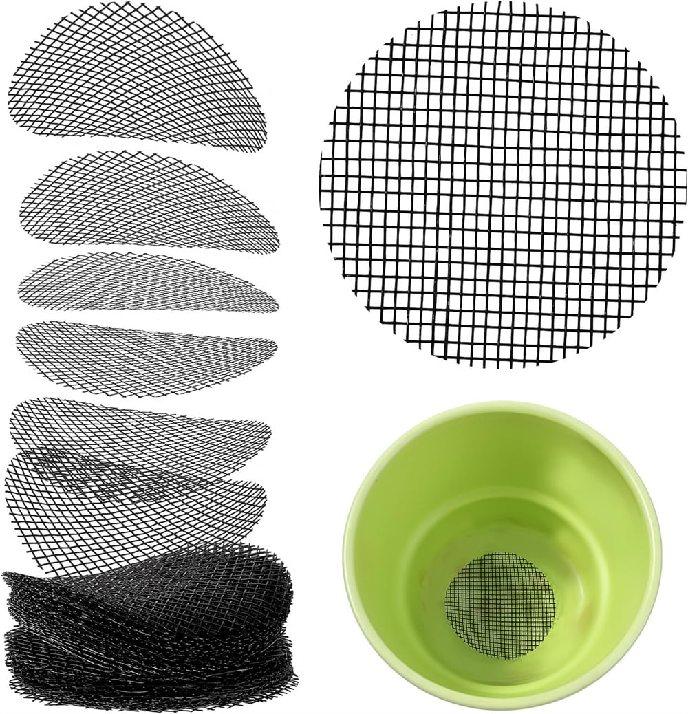 Duslogis 100 Pcs Flower Pot Hole Mesh Pad,1.77 inch Bonsai Mesh Bonsai ...