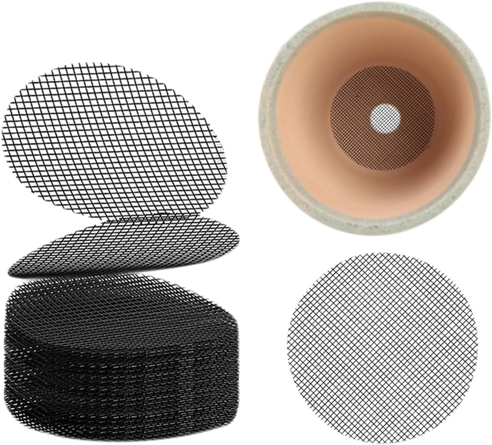 Duslogis 100 Pcs Flower Pot Hole Mesh Pad, 4 Inch Round Bonsai Pots ...