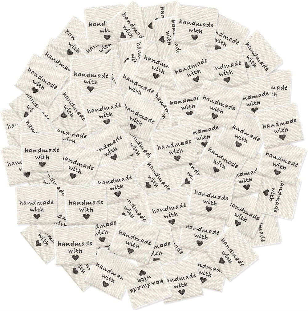 Duslogis 100 Pcs Sewing Labels for Handmade Items, Handmade with Love ...
