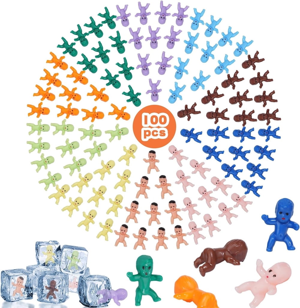 Duslogis 100 Pieces 10 Colors Mini Plastic Babies Tiny Babies Bulk for ...