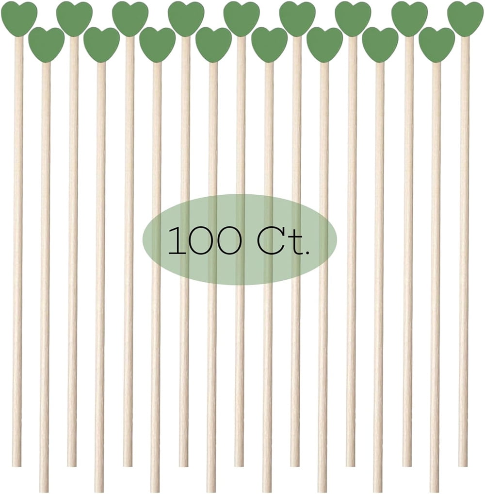 Duslogis 100Pcs 6Inch Heart Stirring Sticks Wooden Coffee Stirrers ...