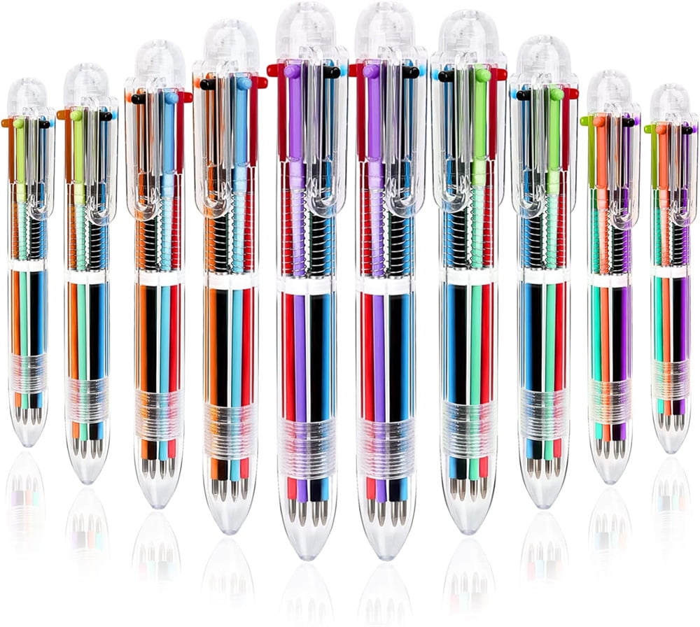 Duslogis 12 Pack Multicolor Pen All In One 0.5mm 6-in-1 Multi Color Pen ...