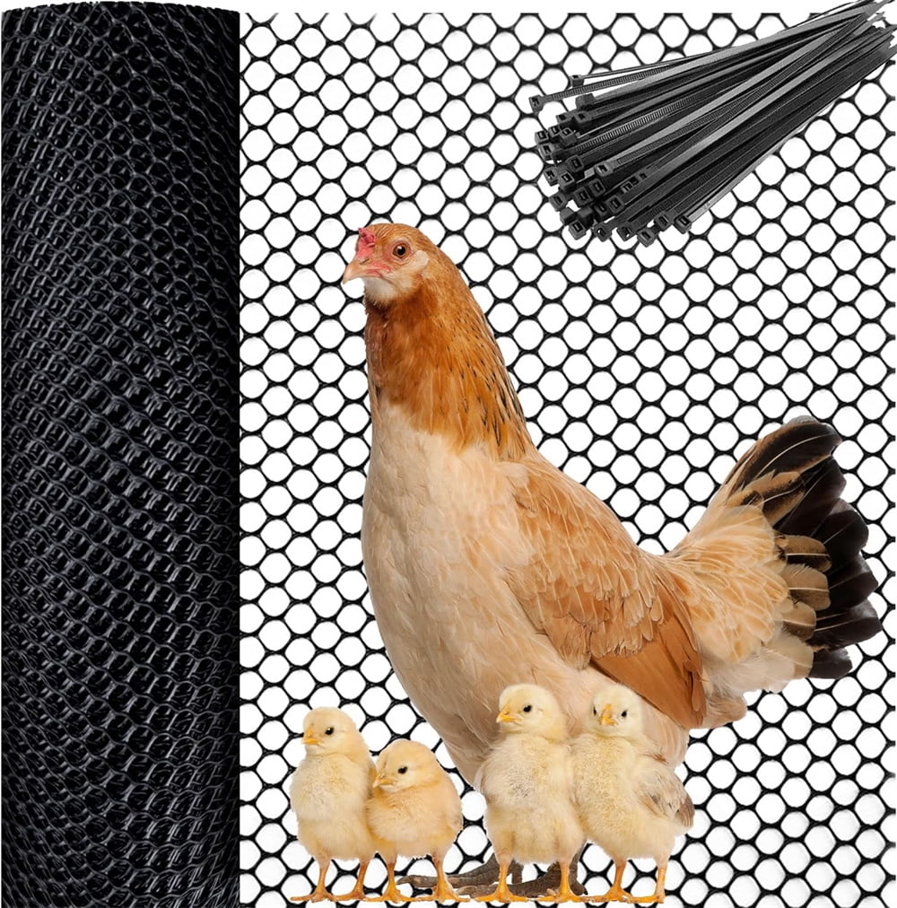 Duslogis 15.7IN x 16.4FT ABS Plastic Chicken Wire Fence Mesh, Poultry ...
