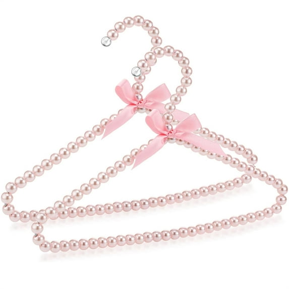Duslogis 2 Pcs Pearl Hangers for Pet Clothes, Clothing Hangers with ...