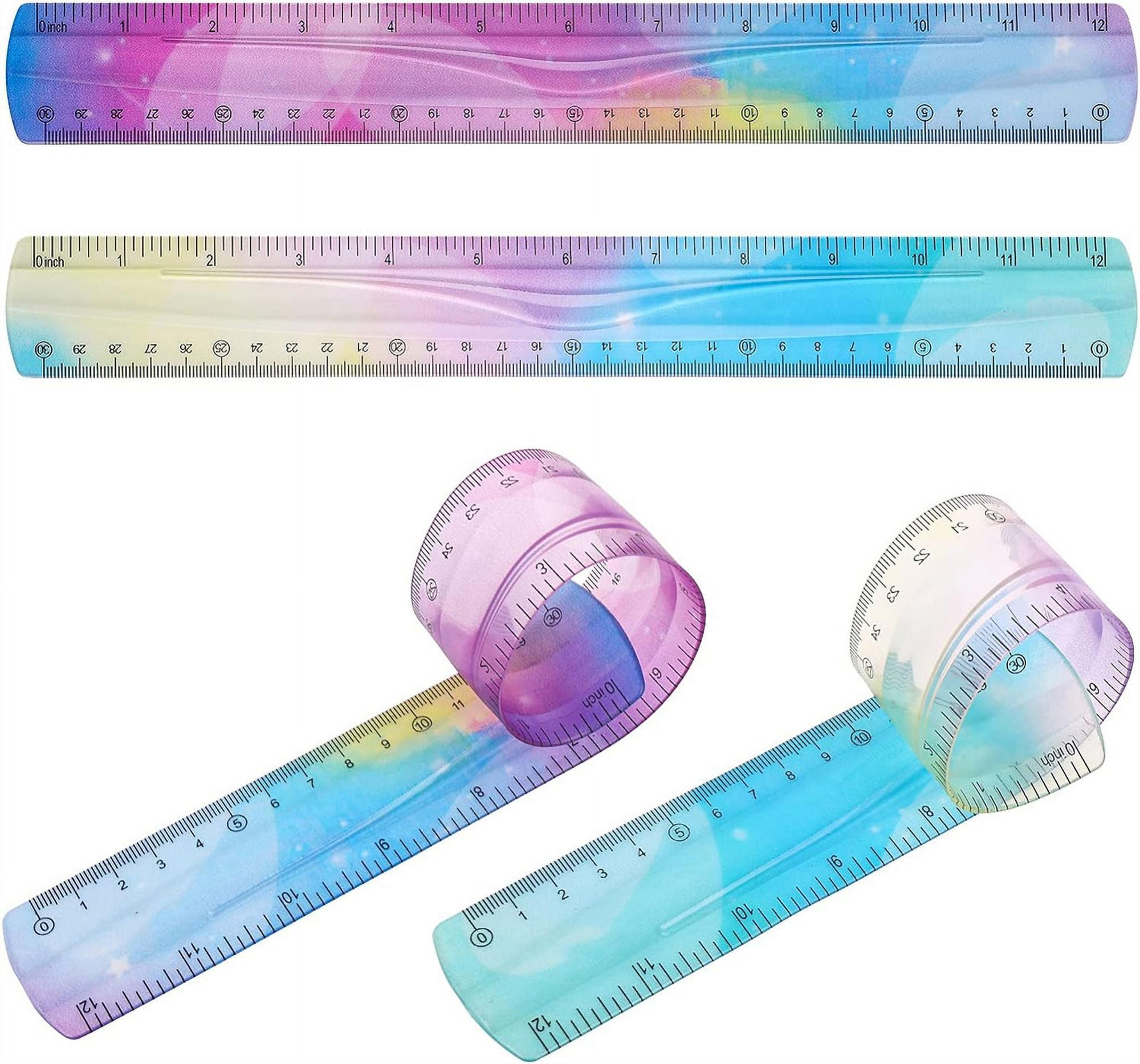 Duslogis 2 Pieces 30cm/12inch Rulers, Shatterproof Flexible Ruler ...
