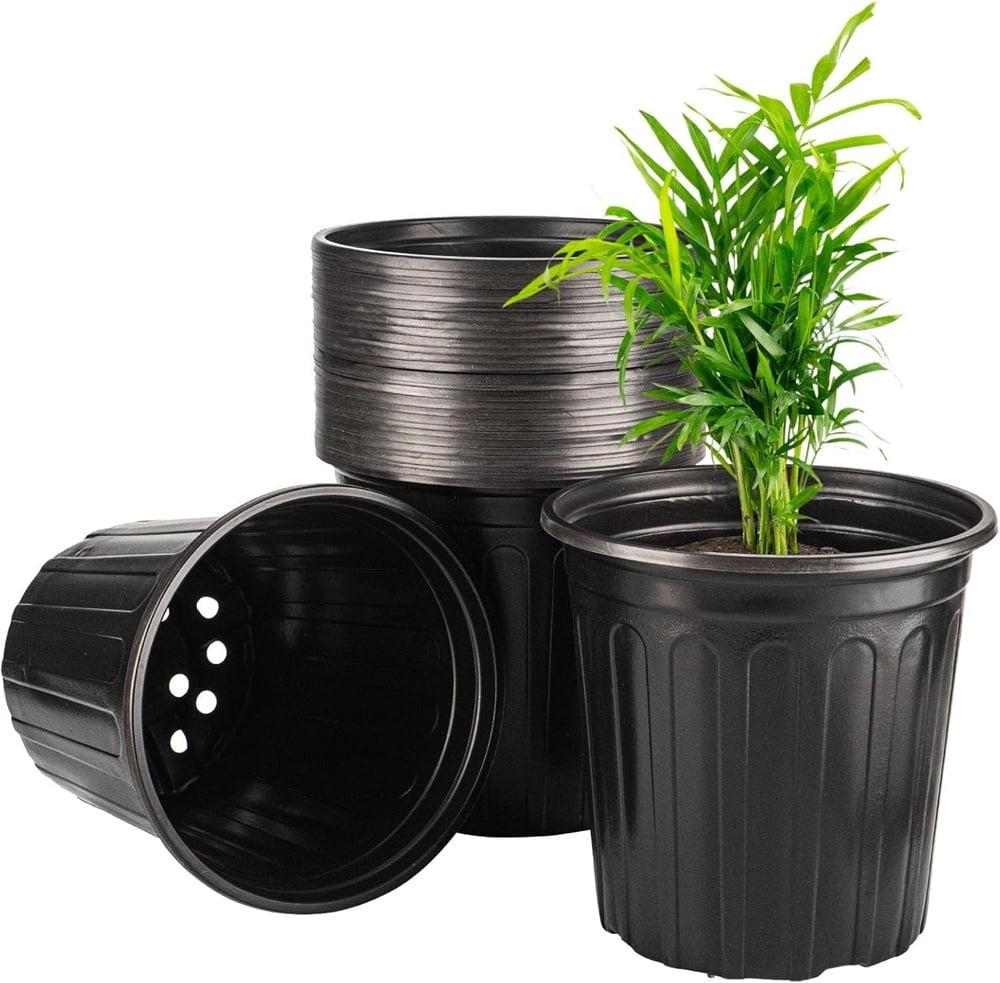 Duslogis 20 Pack 2 Gallon Flexible Plant Nursery Pots, Soft Plastic ...