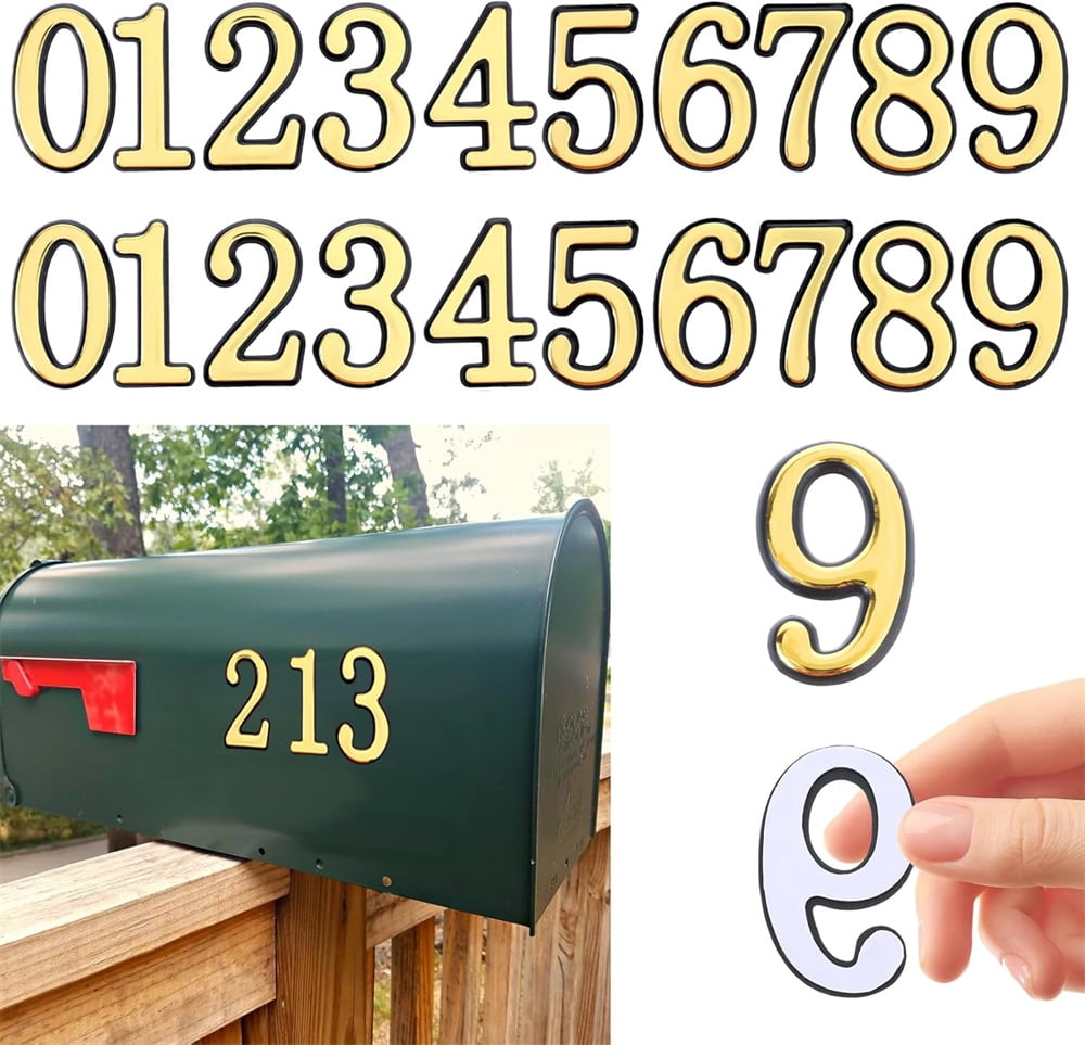Duslogis 20 Pieces Mailbox Numbers for Outside 2 inch 0-9 Self-Adhesive ...