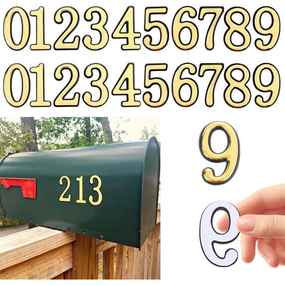 Duslogis 20 Pieces Mailbox Numbers for Outside 2 inch 0-9 Self-Adhesive ...