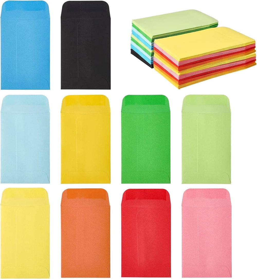 Artrylin 200 Pack Coin Envelopes 2.25"×3.5" 10 Assorted Colors Mini ...