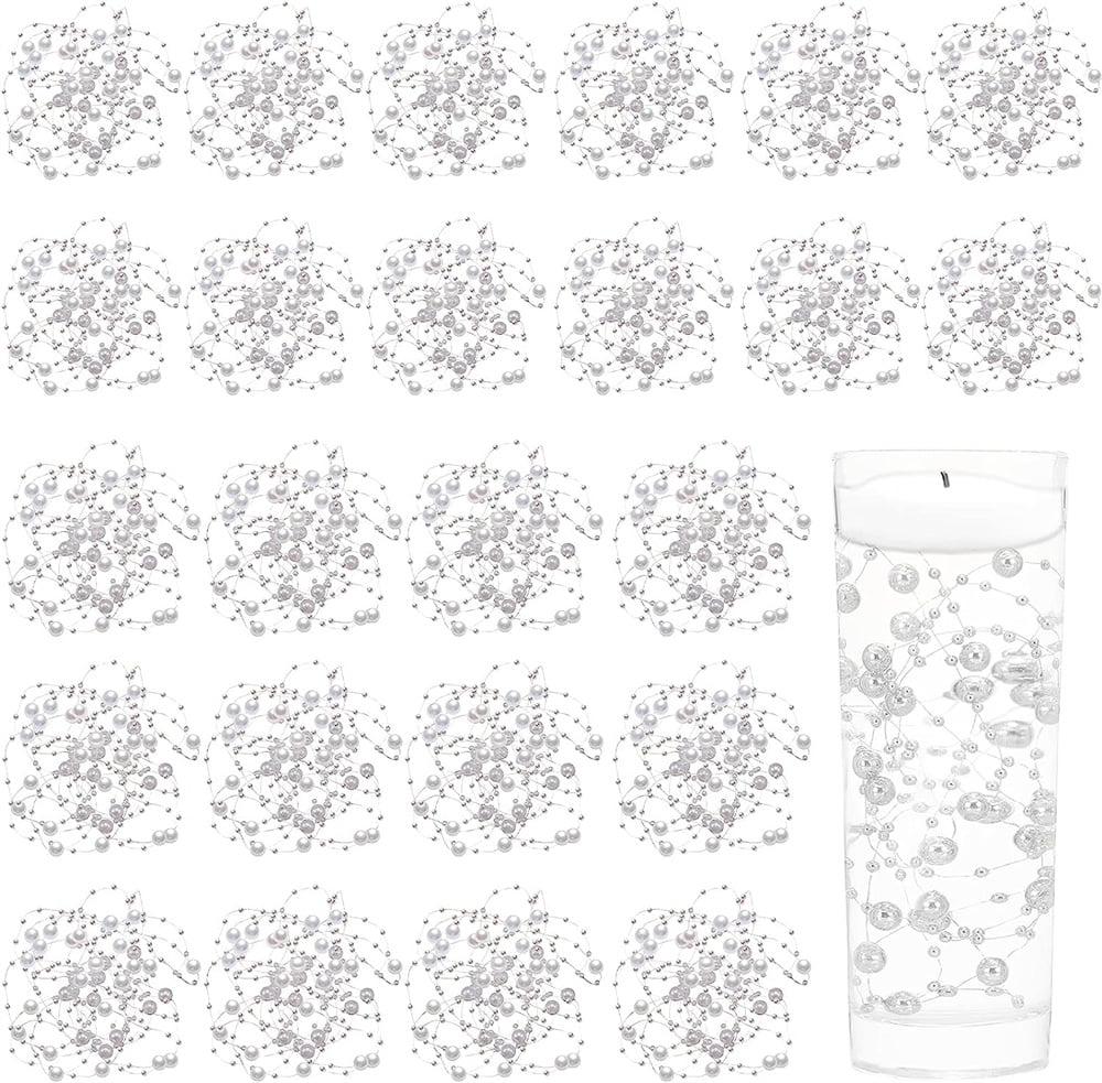 Artrylin 25 PCS Pearl Strings for Floating Candle, Artificial Beads ...