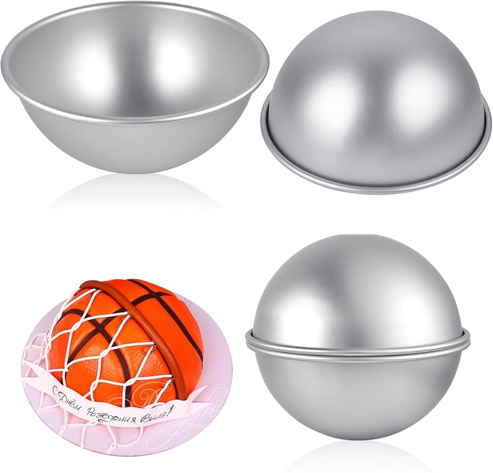 Artrylin 2Pcs Aluminum Hemisphere Pan, 6 Inch Sphere Half Ball Cake Pan ...