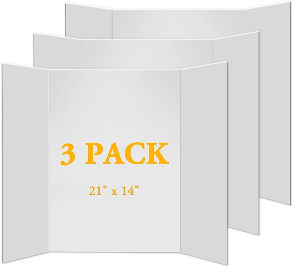 Duslogis 3Pcs Small Trifold Poster Board, 21.2 x 14 inch White Tri Fold ...