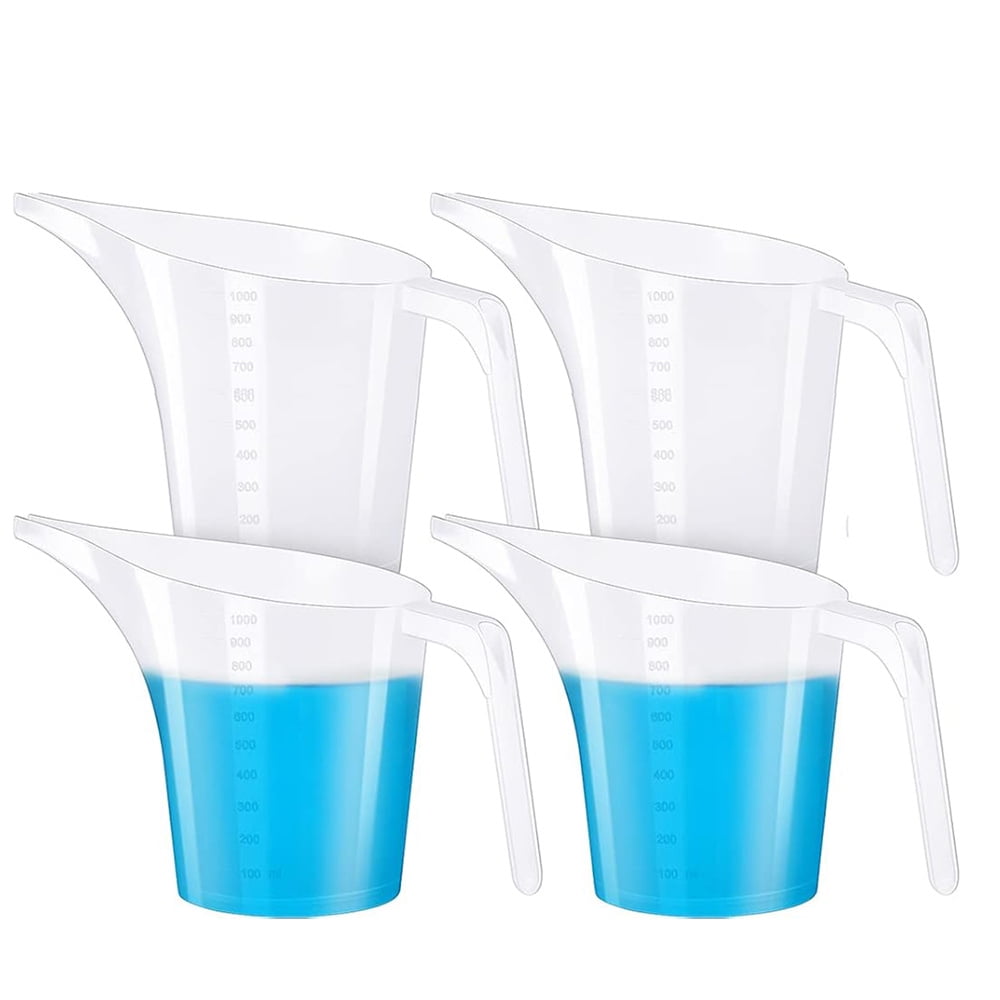 Duslogis 4 Pack Measuring Funnel Pitcher 33 oz Large Capacity Plastic ...