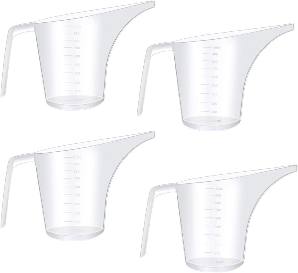 Duslogis 4 Pack Plastic Funnel Pitcher,Measuring Cup with Long Spout ...
