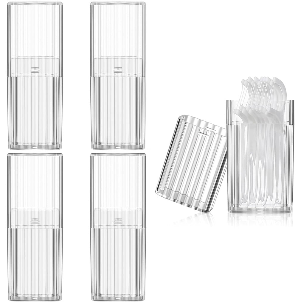 Duslogis 4 Pcs Dental Floss Holder Toothpicks Case Jar Container ...