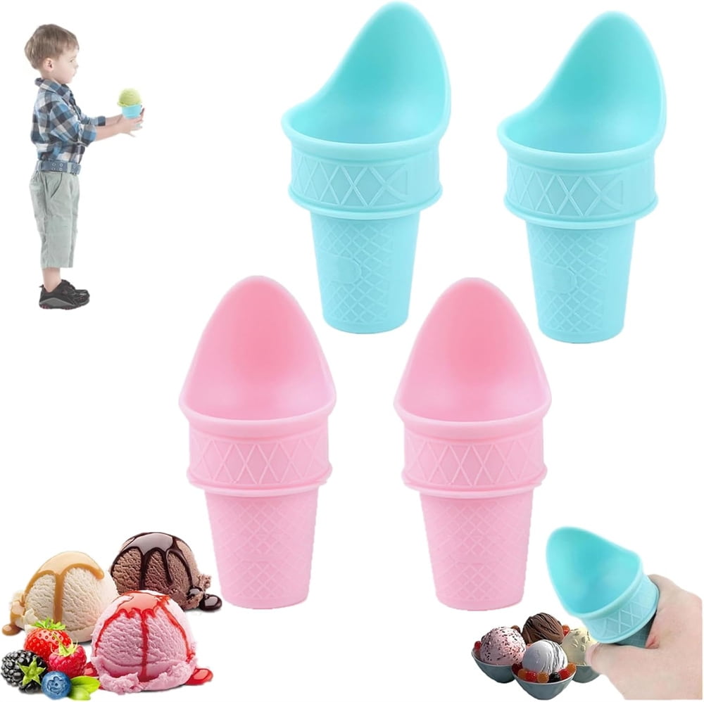 Duslogis 4 Pcs Ice Cream Cone Holder - Ice Cream Cone Scoop, Mini Ice ...