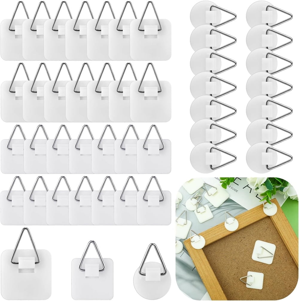 Duslogis 45 Pcs Adhesive Picture Hanger Foamboard Picture Hanging Hooks ...