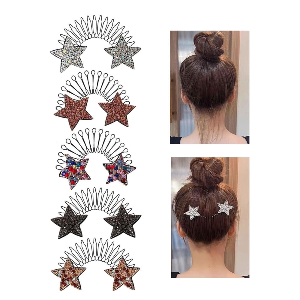 Duslogis 5 Pcs Star Hair Clip, Stretchable Invisible Hair Clips, U ...