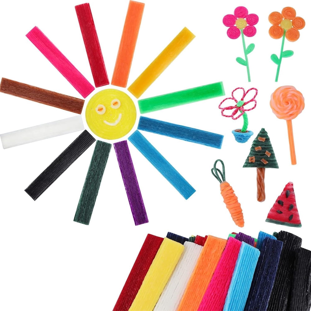 Duslogis 520Pcs Wax Craft Sticks, Bendable Sticky Wax Yarn Sticks in 13 ...