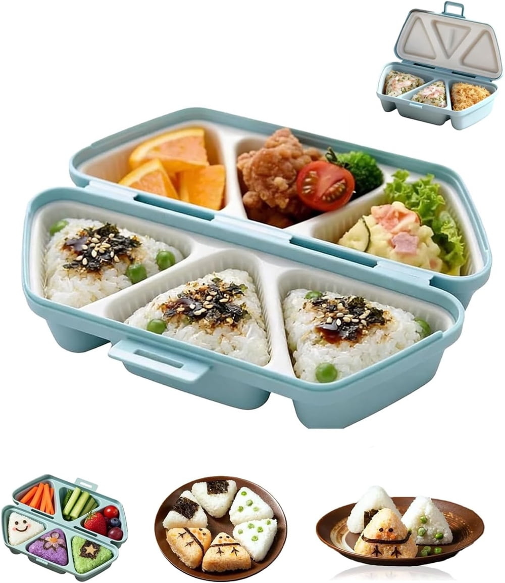 Duslogis 6 In 1 Onigiri Mold Set, Triangle Rice Ball Molds, Foldable ...