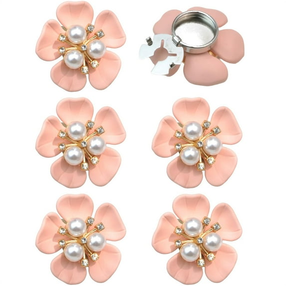 Duslogis 6 Pcs Crystal Pearl Button Covers Decorative Rhinestone ...