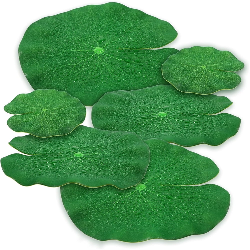 Duslogis 6 Pcs Floating Lily Pads for Ponds, Realistic Lily Pads Leaves ...