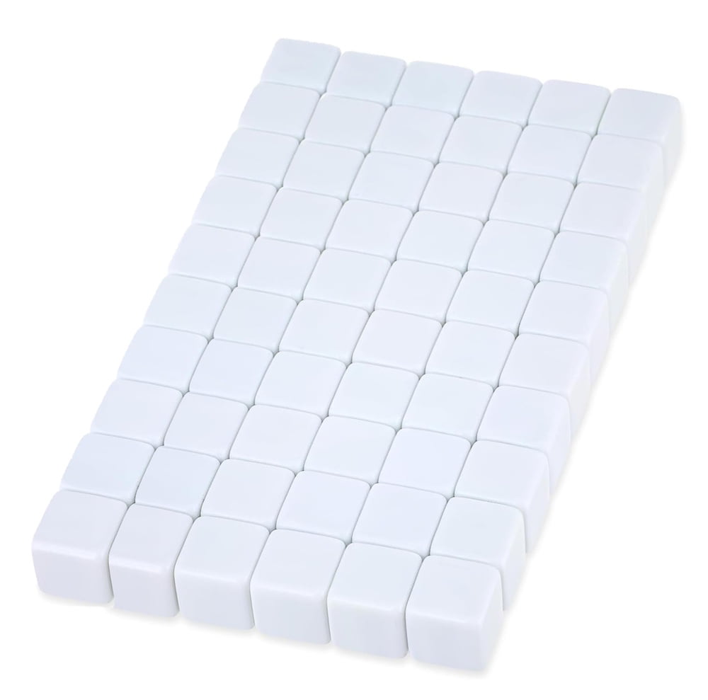 Duslogis 60 Pieces 16 mm Blank Dice White Dice Acrylic Cube Six Sided ...