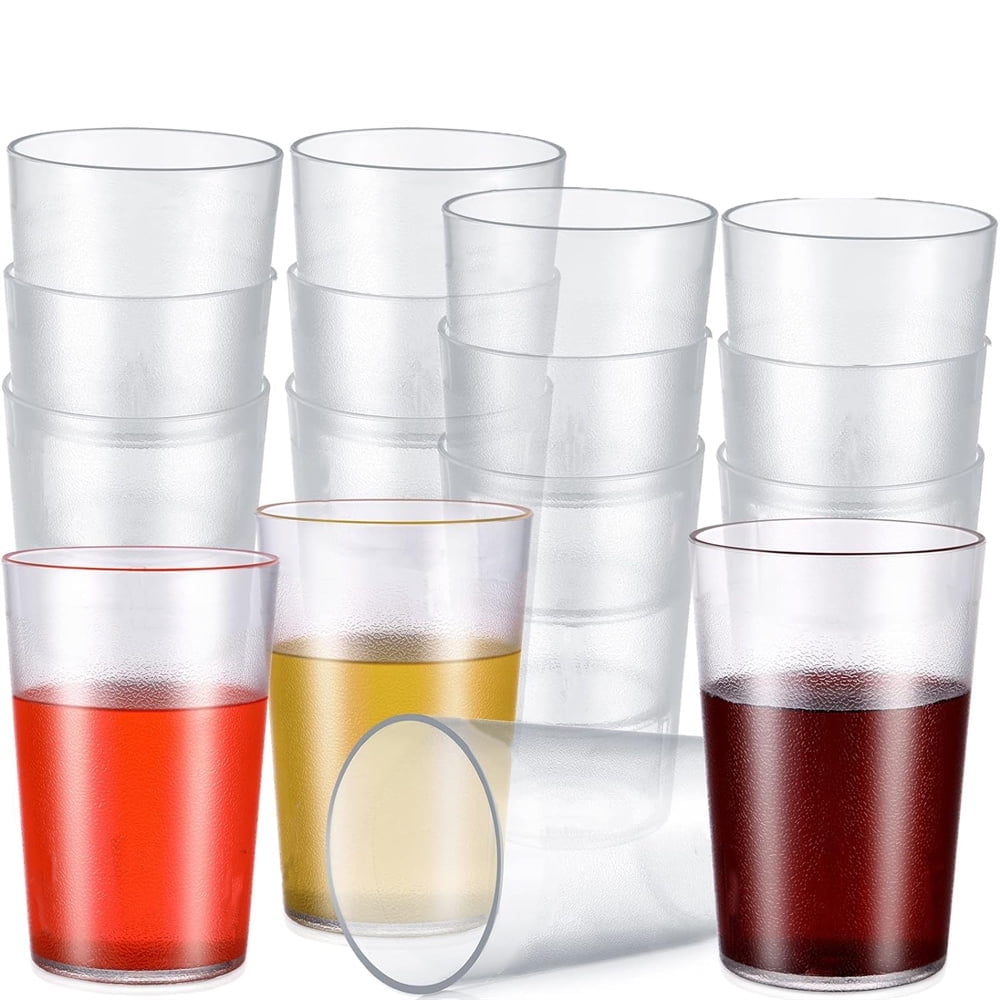 9oz Clear Plastic Restaurant Cups, Stackable, Shatter-Proof, Dishwasher ...