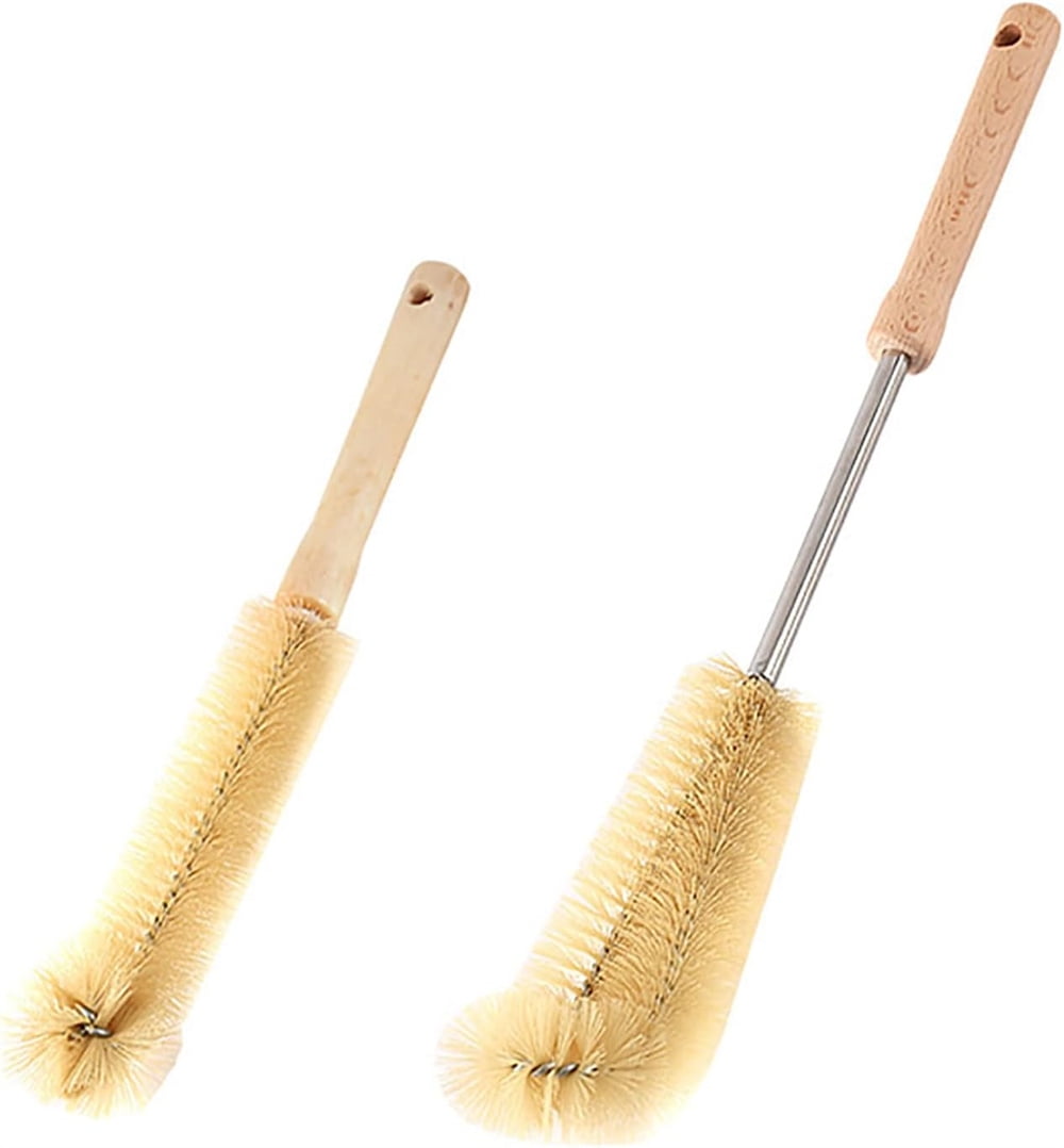 Duslogis Bottle Brush Cleaner Set, 2Pcs Wooden Long Handle Natural ...