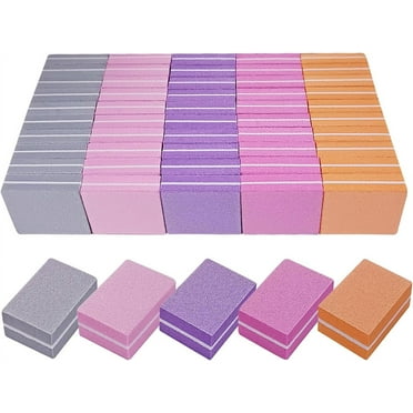 50 Pcs Nail Buffers, Pink Mini Buffer Block Nail File for Acrylic Nails ...