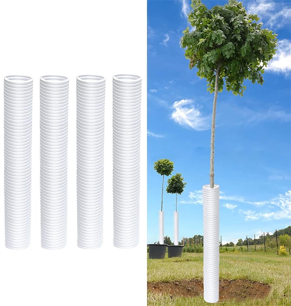 Duslogis Corrugated Tree Guards, 4Pcs Tree Trunk Protectors Guard Tube ...