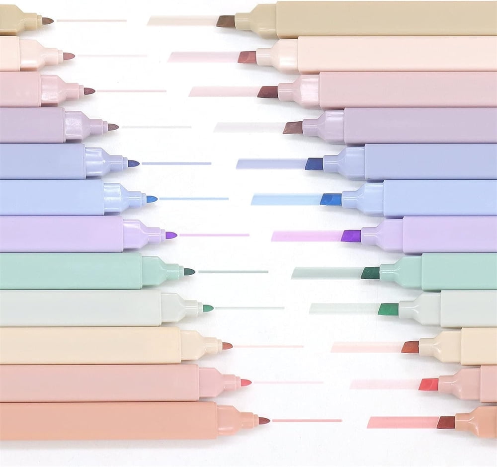 Duslogis Double Ended Pastel Highlighter Bible Marker Pens, Aesthetic ...
