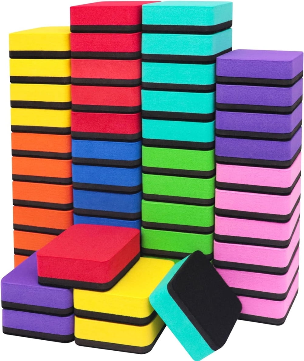 Duslogis Dry Erase Eraser, 40 Pack Magnetic Whiteboard Dry Erasers ...