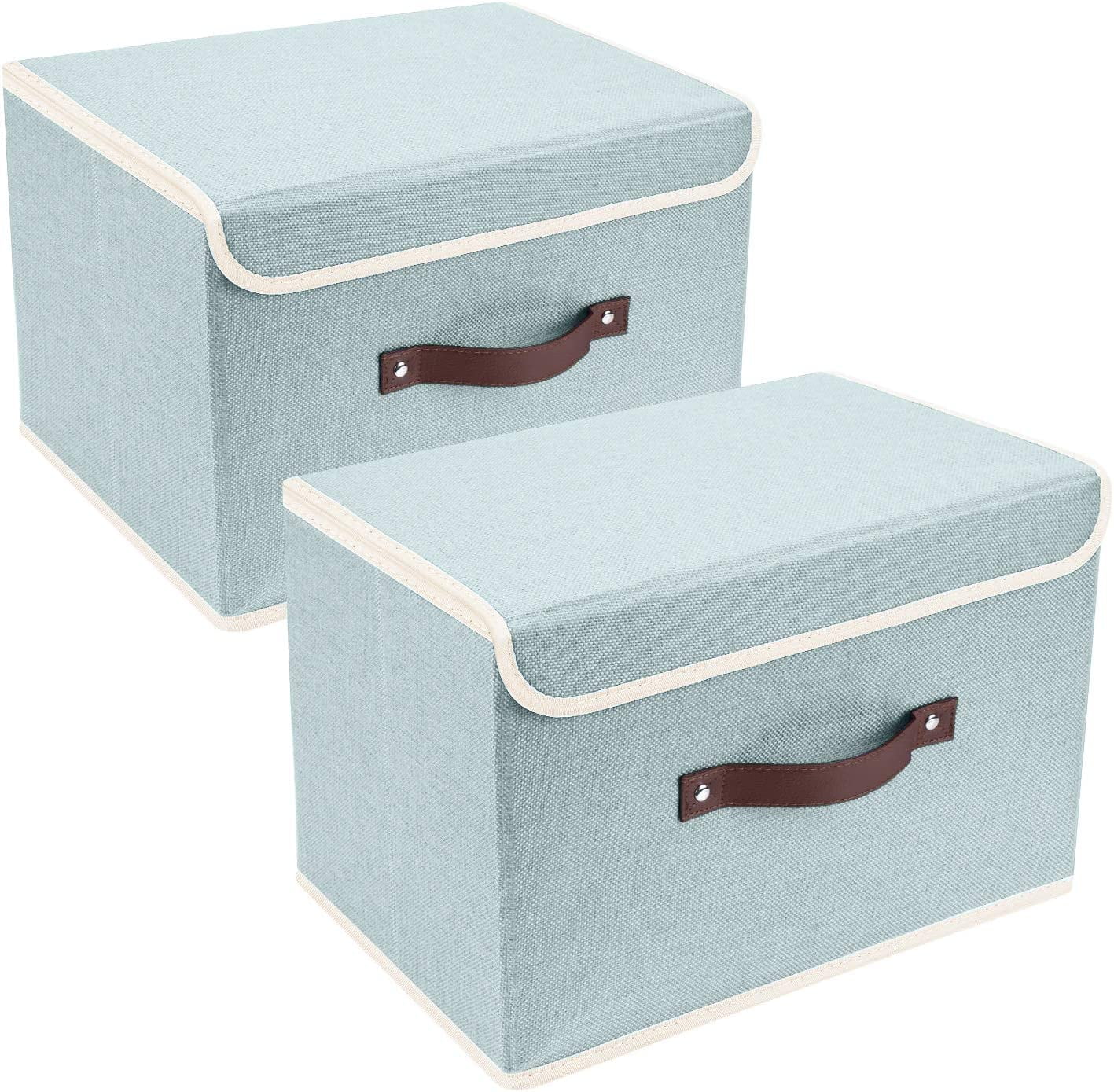 Duslogis Foldable Storage Boxes with Lids, Fabric Storage Bins with ...