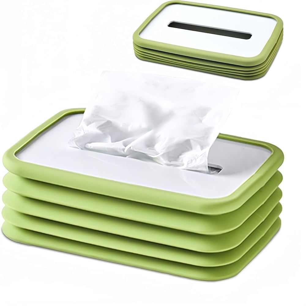 Duslogis Foldable Tissue Boxes Cover Holders, Clear Tissue Holder ...