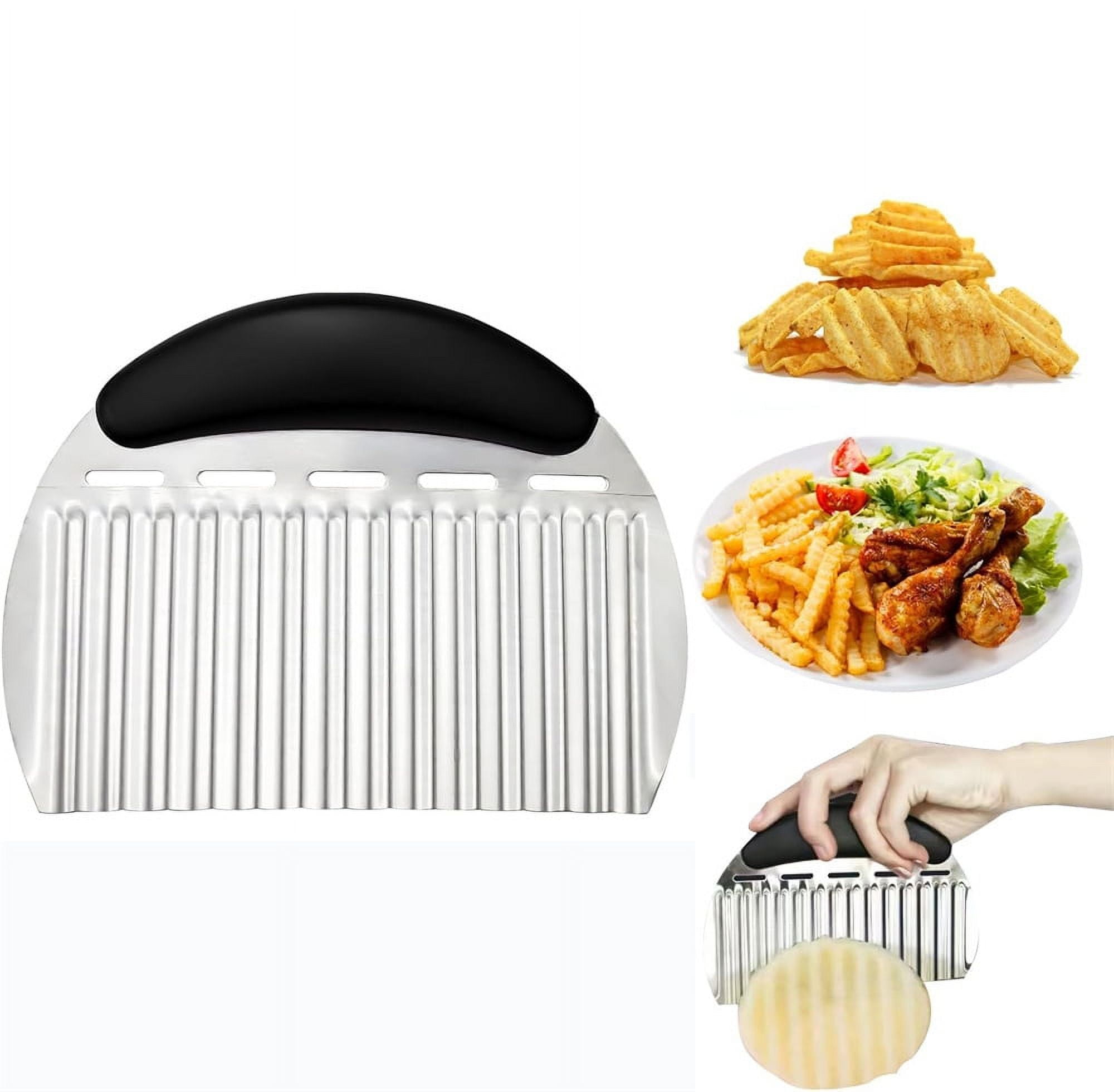 Duslogis Heavy Duty Stainless Steel Crinkle Cutter Wavy Chopper French ...