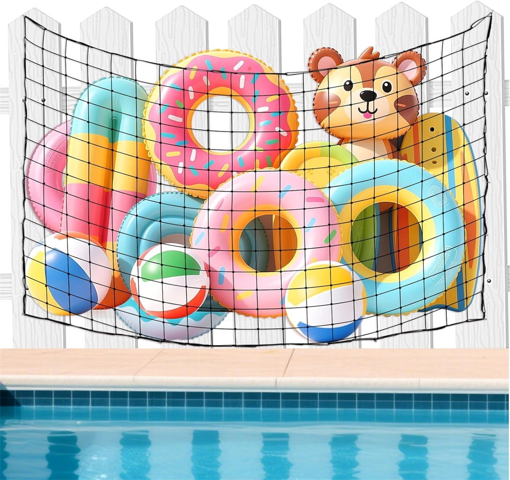 Duslogis Large Pool Float/Toy Storage Net with 20 Hooks and Storage Bag ...