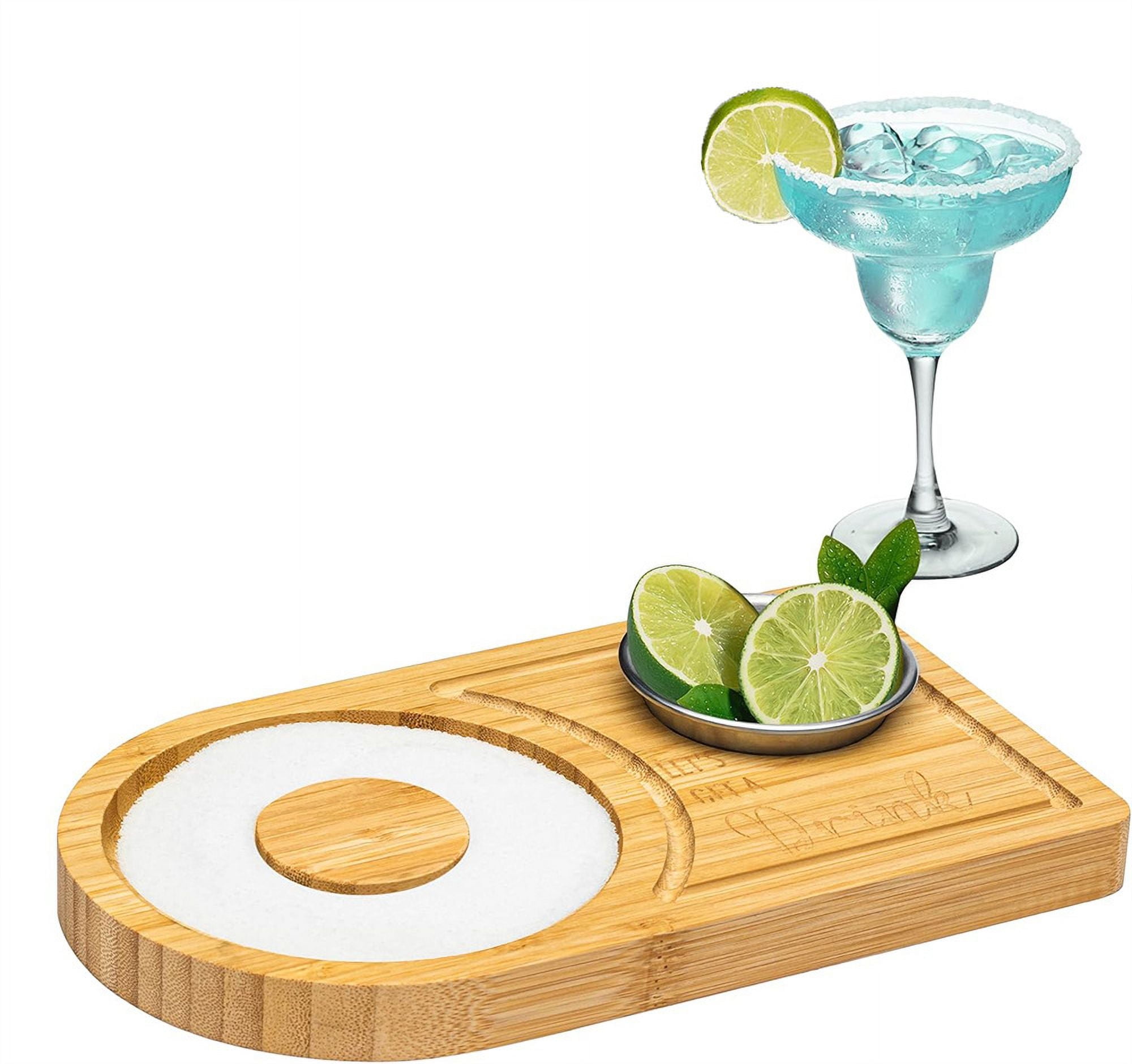 Duslogis Margarita Salt Rimmer Set with Stainless Steel Bowl，Bamboo ...