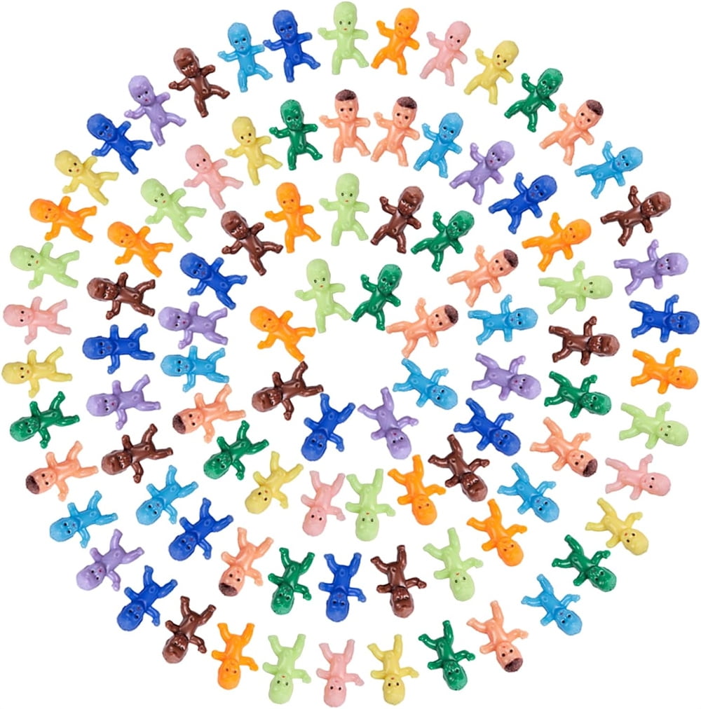 Duslogis Mini Plastic Babies, 100 Pieces King Cake Babies Mini Plastic ...