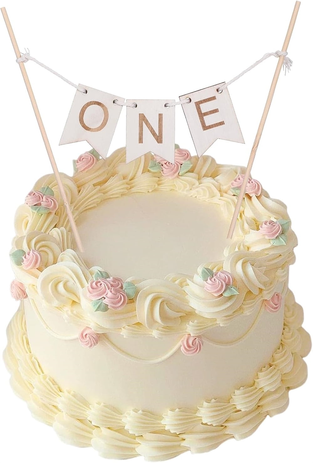 Duslogis “ONE” Birthday Cake Topper - 1st First Birthday Cake Bunting ...