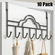 Metal Over Door Hook Rack with 7 Hooks,Bexikou Pink Decorative Over The ...