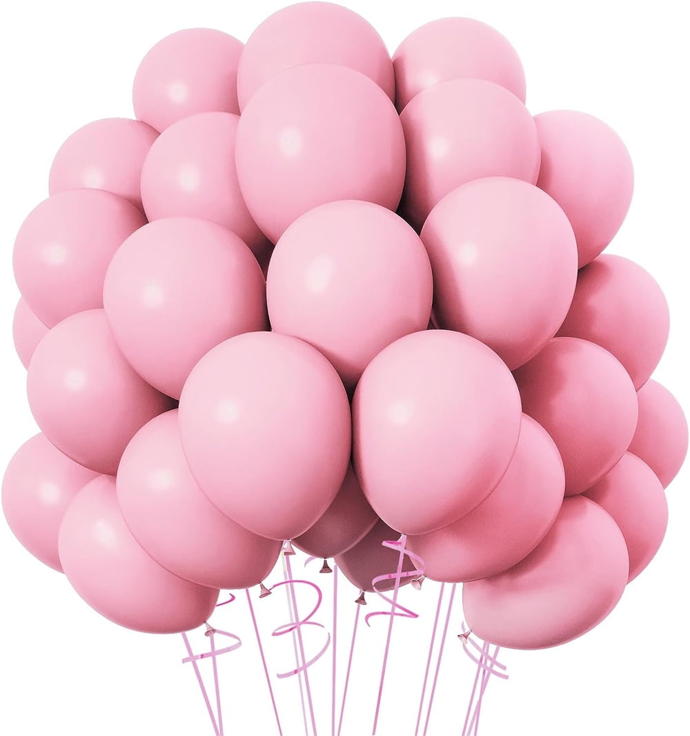 Duslogis Pink Balloons 100 Pack 12 Inch Party Balloons Pink Latex ...