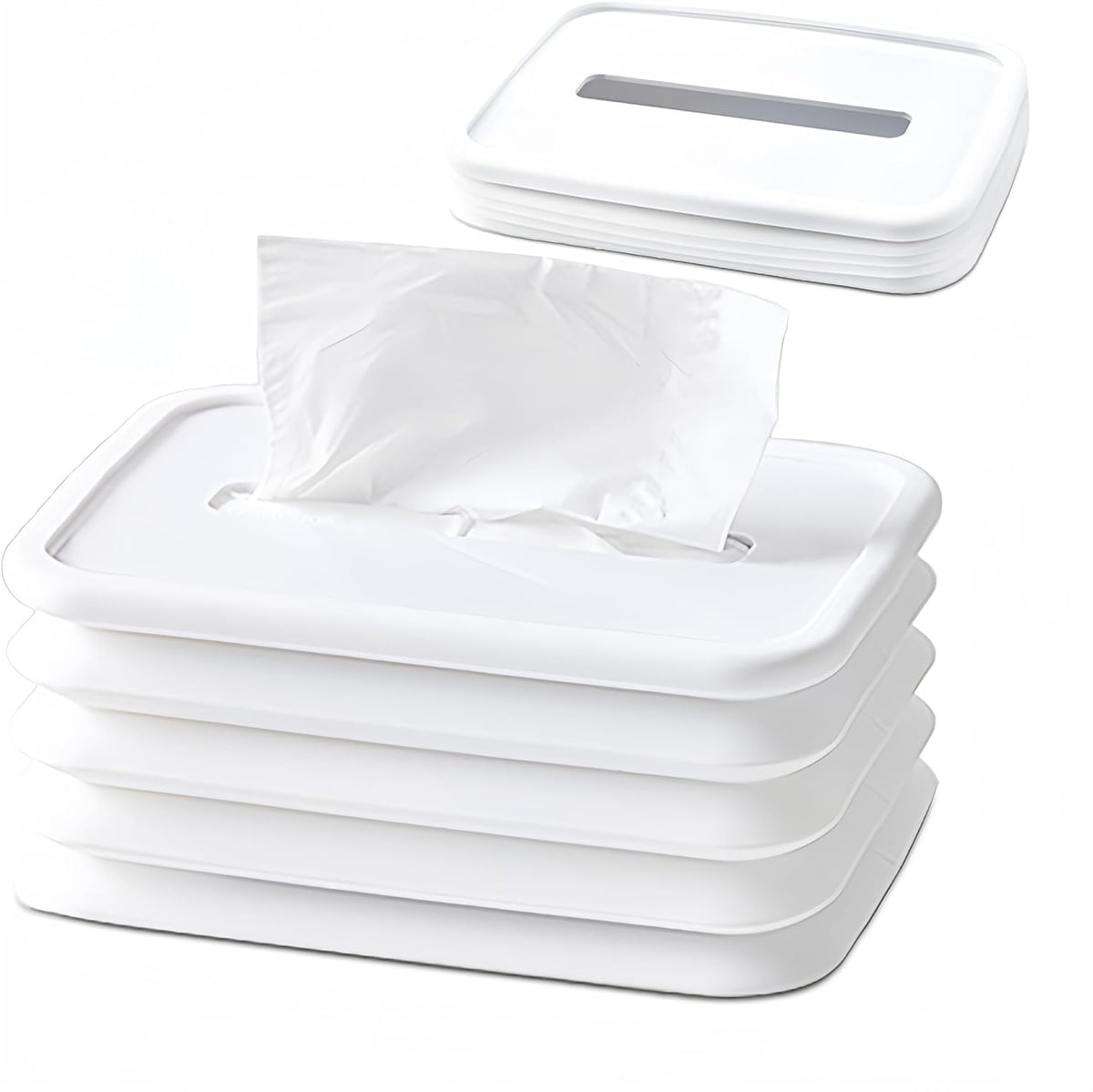 1 Pc Silicone Foldable Tissue Box,Condensible Paper Storage Box,Napkin ...