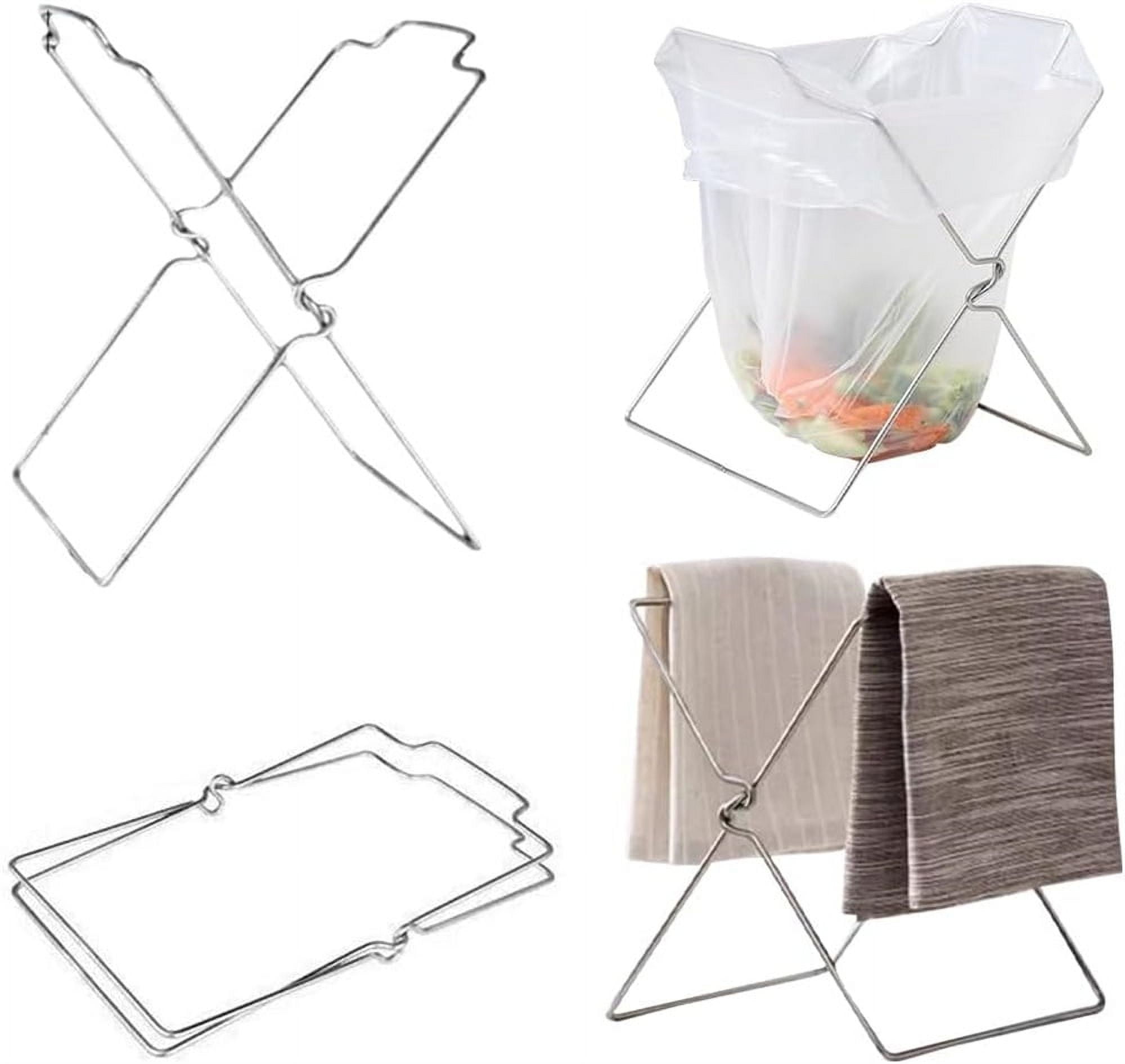 Duslogis Stainless Steel Garbage Bag Shelf Home Kitchen Countertop ...