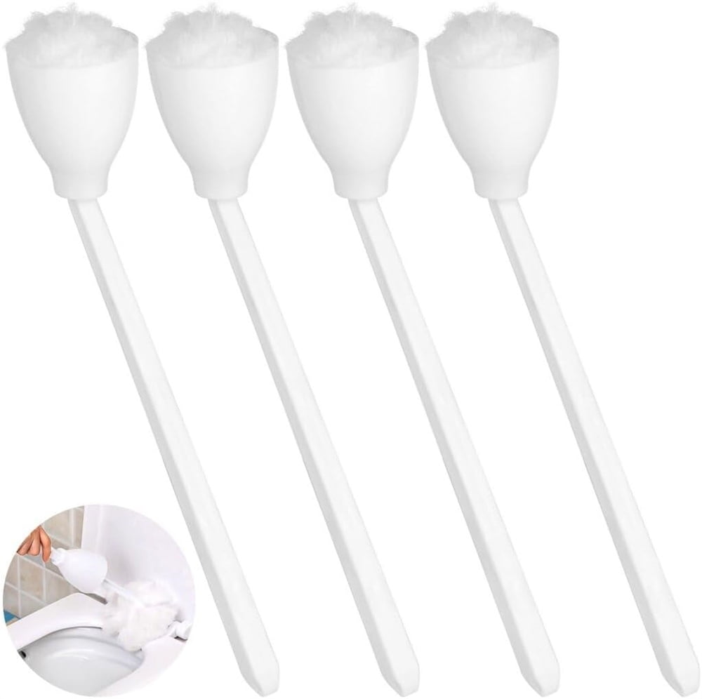 Duslogis Toilet Bowl Mop Toilet Bowl Brush White Soft Swab Toilet Mop ...